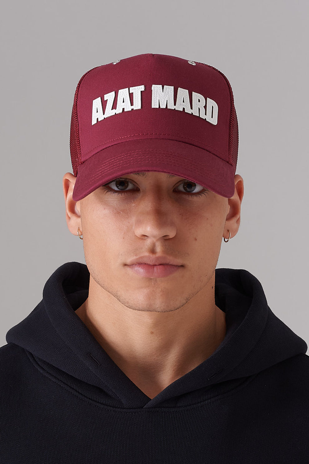 MAROON AND WHITE IMPACT MESH CAP – Azat Mard